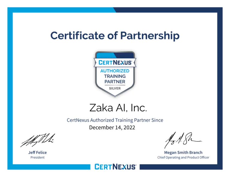 Zaka is now a CertNexus Authorized Training Partner! - ZAKA AI